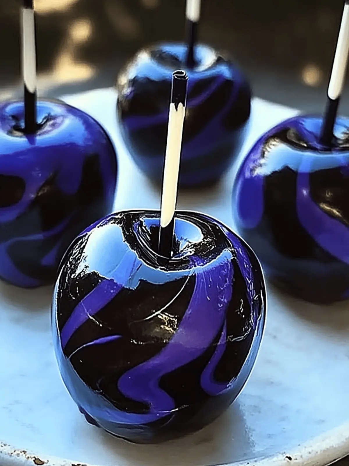 Ultimate Spooky Black Swirl Candy Apples: Delicious Halloween Treat
