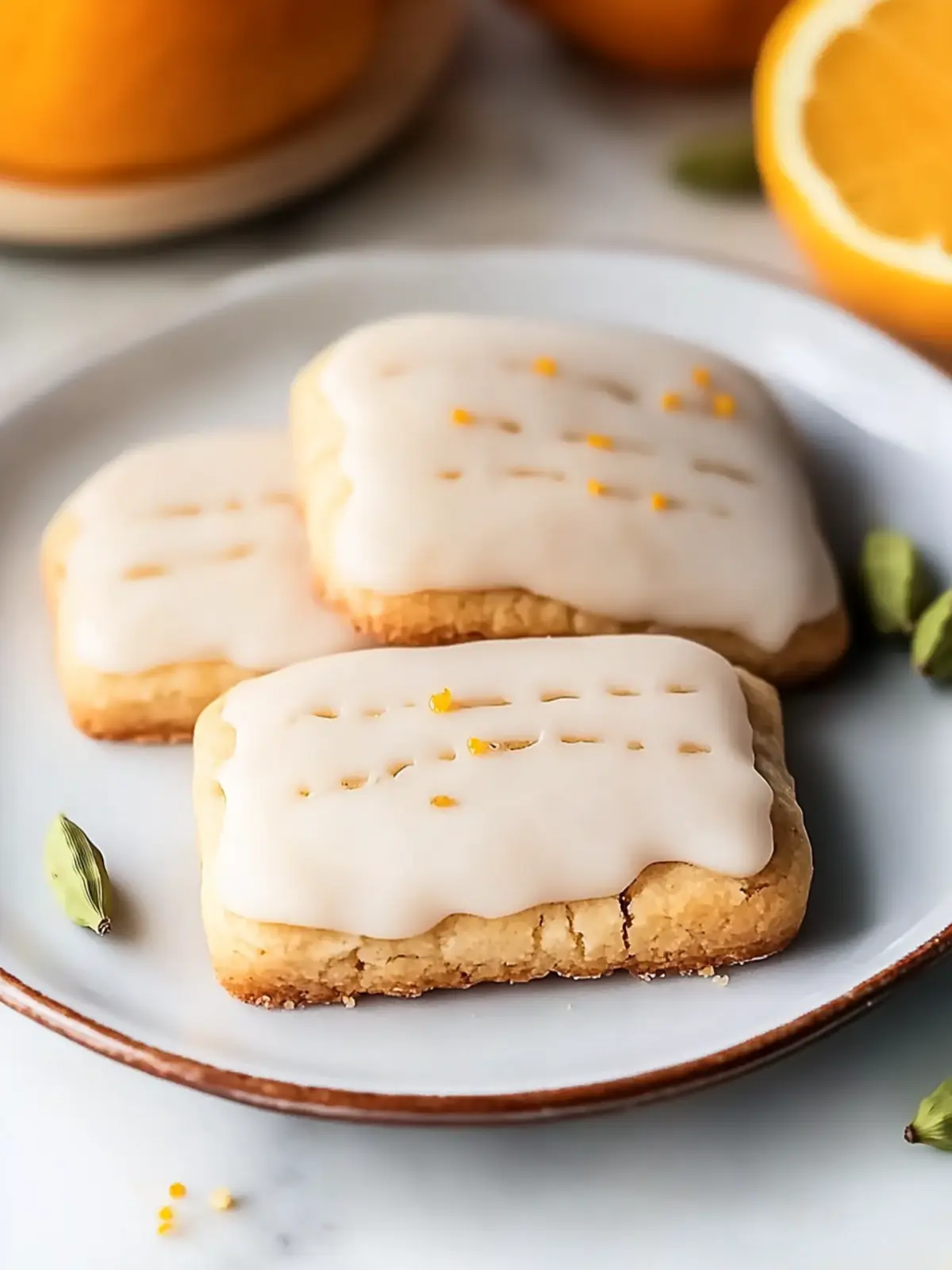 Ultimate Cardamom Shortbread Cookies with Orange Glaze