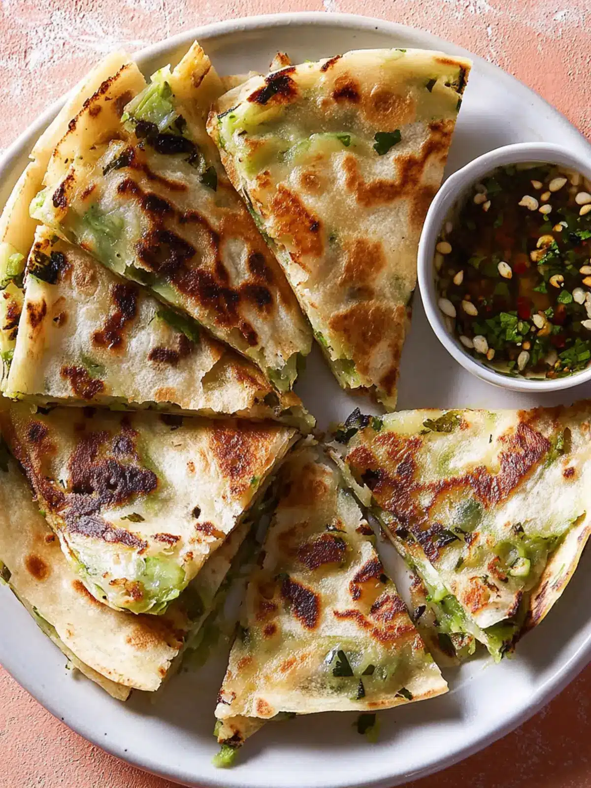 Irresistible Scallion Pancake Quesadilla with Cheesy Goodness