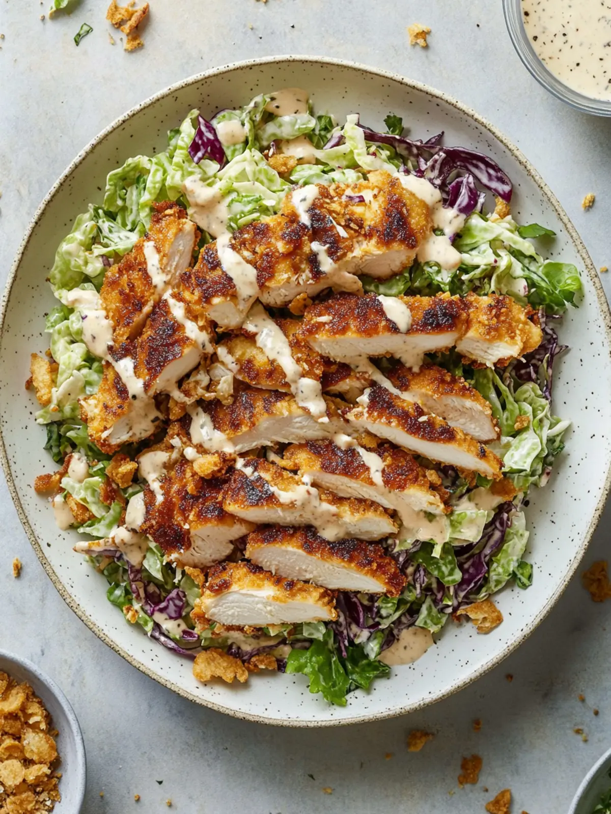 Irresistible Caesar Slaw with Crispy Chicken Delight
